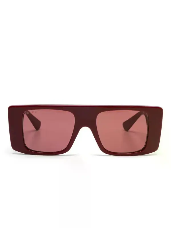 Gucci Rectangle Frame Sunglasses - Red
