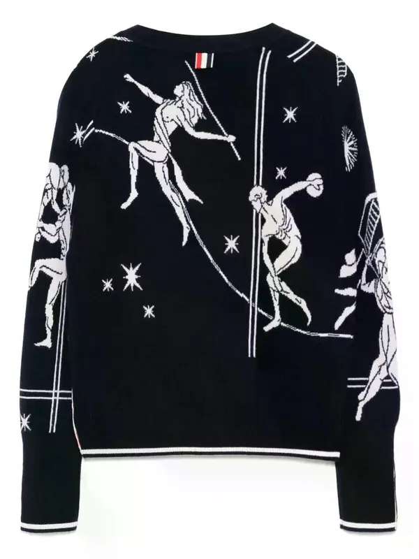Thom Browne V-neck Cardigan With Graphic Print