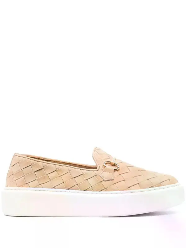 HENDERSON BARACCO Tina Braided Suede Loafers - Neutrals