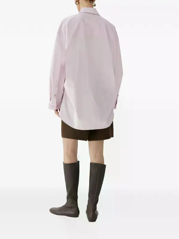 JNBY V-neck Shirt With Buttoned Cuffs And Knot Detail - Purple