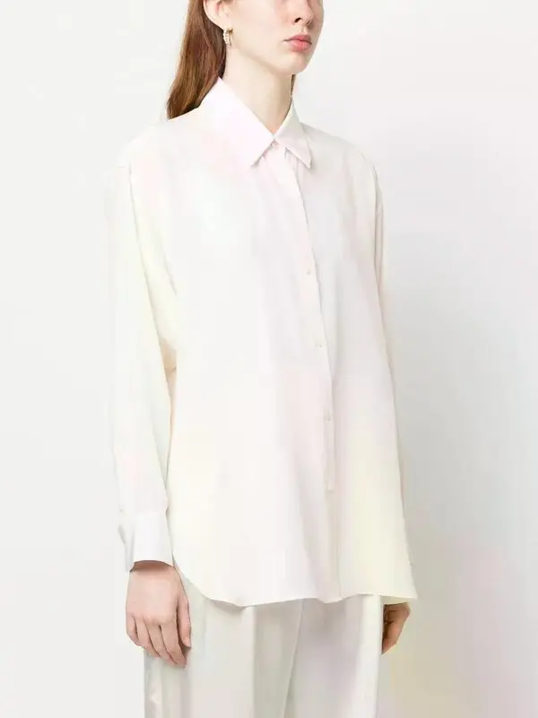 NILI LOTAN Sheer Silk Long-sleeved Shirt