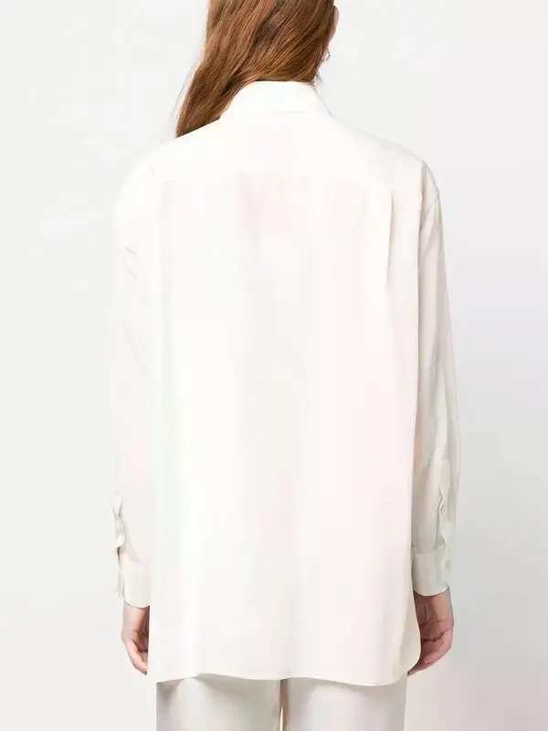 NILI LOTAN Sheer Silk Long-sleeved Shirt