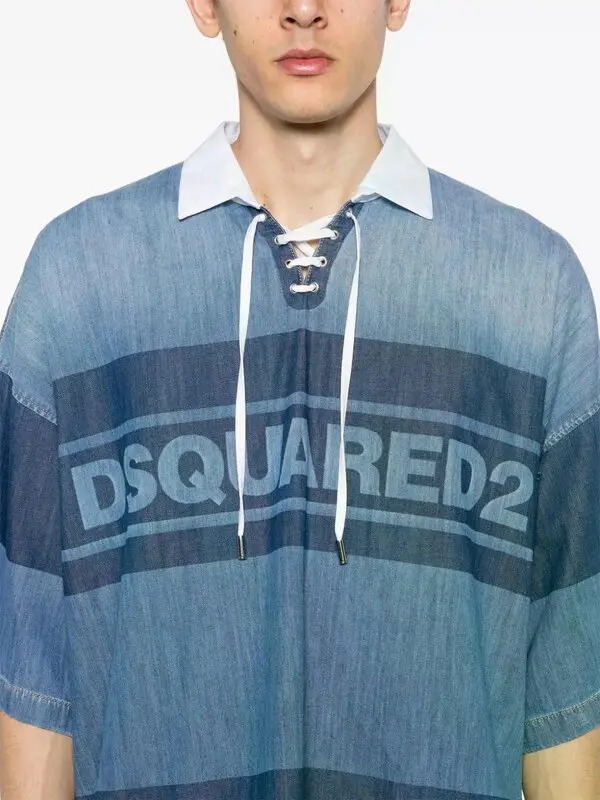 Dsquared2 Logo-print Denim Polo Shirt