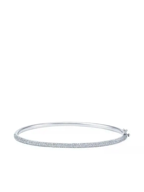 Kwiat 18kt White Gold Diamond Three-row Slim Bangle - Silver