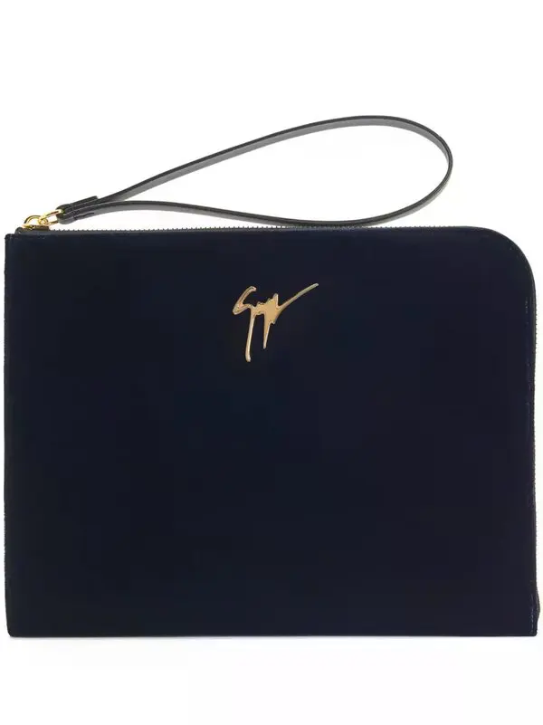 GIUSEPPE ZANOTTI Fabian Logo-plaque Clutch Bag - Blue