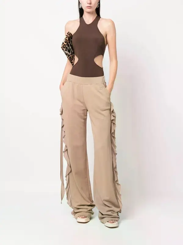 Blumarine Ruffled Trim Wide-leg Trousers