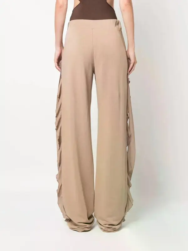 Blumarine Ruffled Trim Wide-leg Trousers