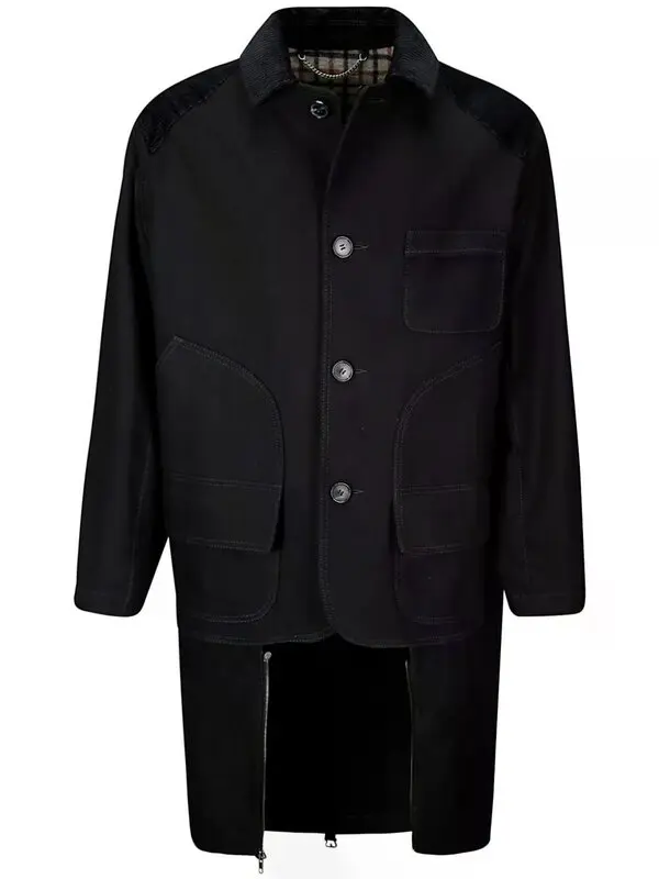 MAISON MARGIELA Panelled Cotton And Wool Coat - Black