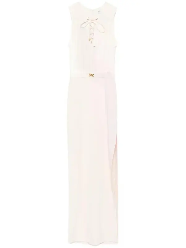 Elisabetta Franchi Lace-up Dress - Neutrals