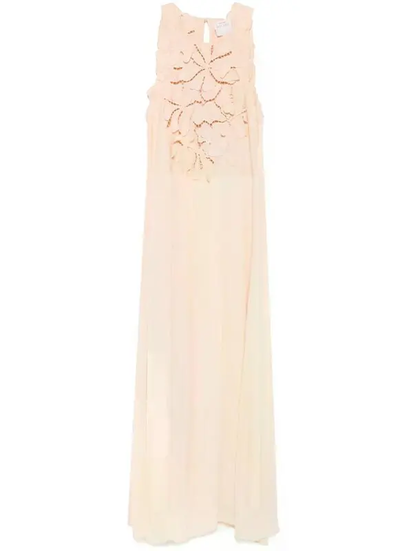 FORTE_FORTE Floral Appliqué Maxi Dress