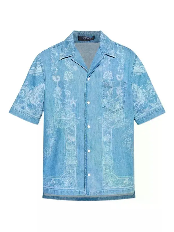 Versace Denim Printed Shirt