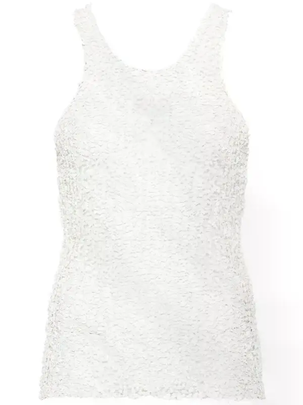 MAISON MARGIELA Sheer Mesh Racerback Tank Top - White