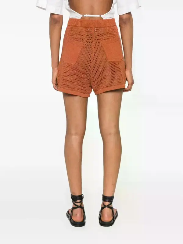 Nanushka Jael Crochet Knit Shorts