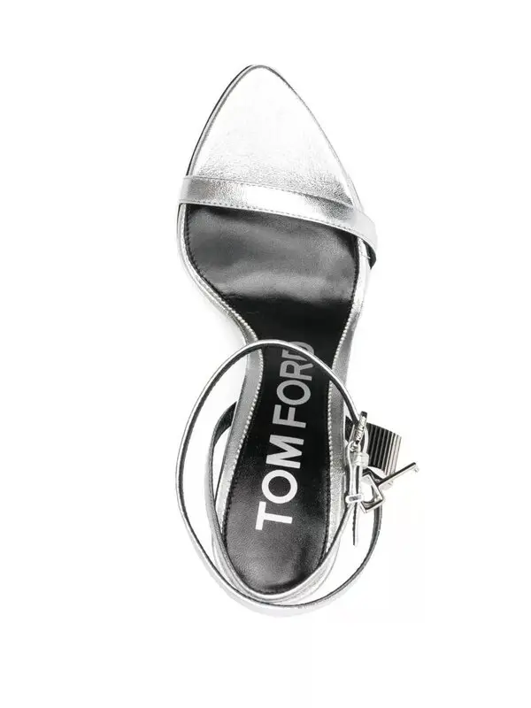 TOM FORD Padlock Detail Metallic Sandals