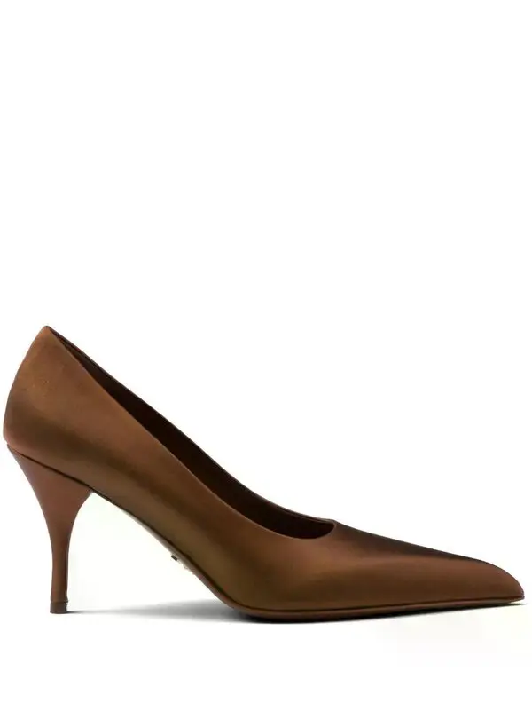 Prada 85mm Satin Pointed Toe Pumps