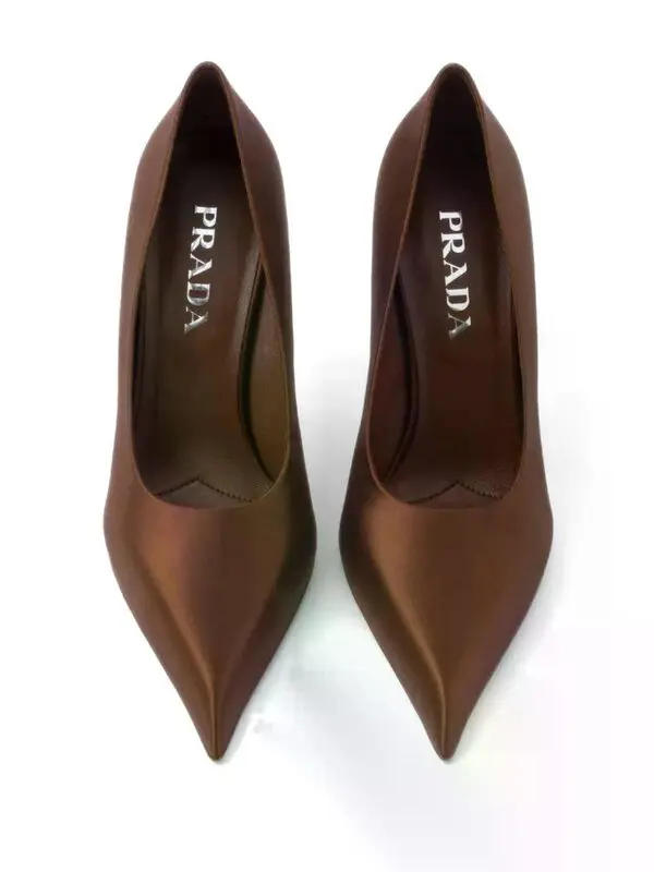 Prada 85mm Satin Pointed Toe Pumps