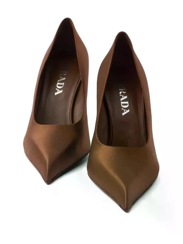 Prada 85mm Satin Pointed Toe Pumps