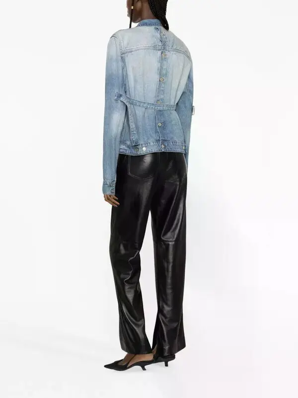 COURREGES Strap Detail Denim Jacket - Blue