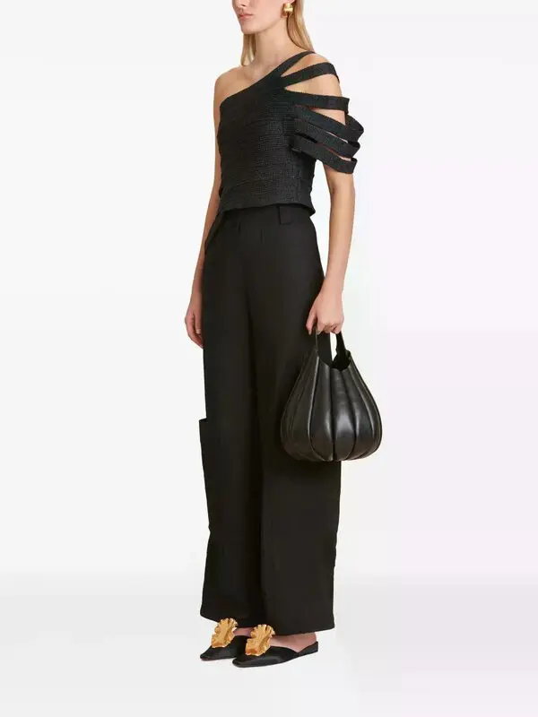 Cult Gaia Sashi One-shoulder Knit Top - Black