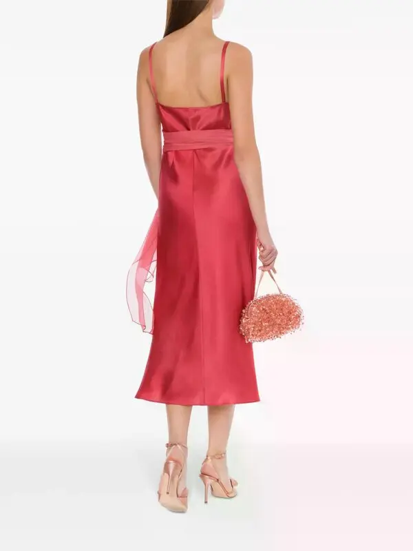 Alberta Ferretti V-neck Satin Dress - Pink