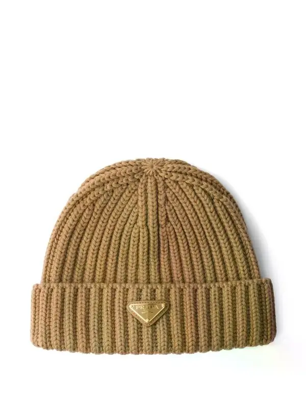Prada Wool Beanie - Brown