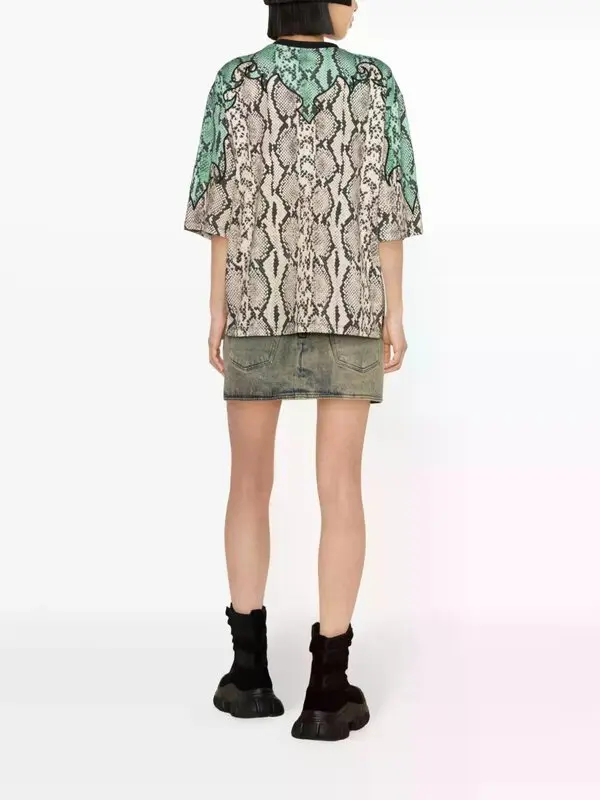 Balmain Python Print Organic Cotton T-shirt