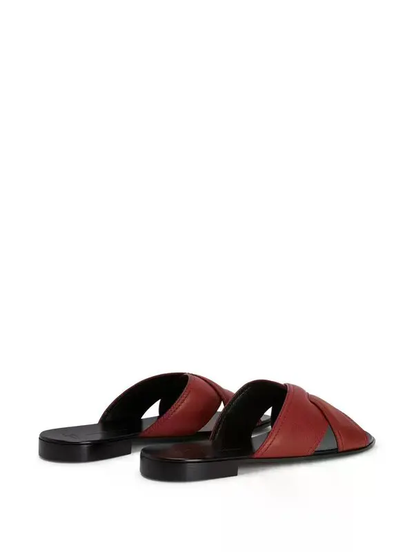 GIUSEPPE ZANOTTI Flavia Crossover-strap Flat Sandals - Red