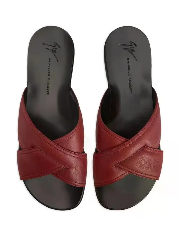 GIUSEPPE ZANOTTI Flavia Crossover-strap Flat Sandals - Red