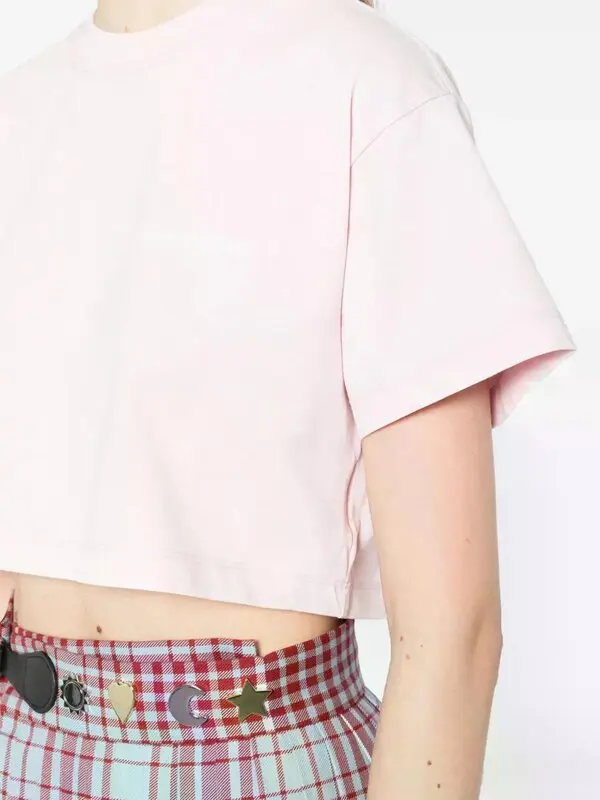 GROUND ZERO Cropped T-shirt With Logo Print