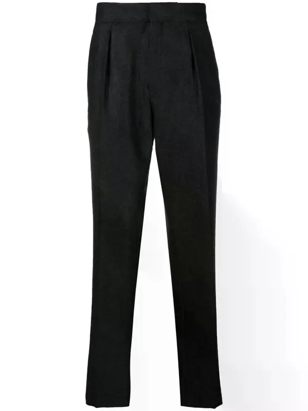 Zegna Felted Wool-cashmere Blend Tapered-leg Trousers - Grey