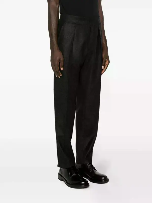 Zegna Felted Wool-cashmere Blend Tapered-leg Trousers