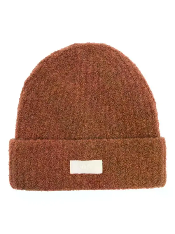 AUTRY Logo-patch Beanie Hat - Brown