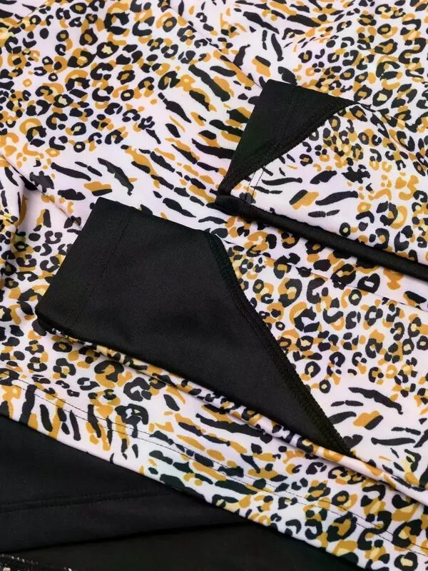 DUSKII Crossover Rash Top With All-over Leopard Print