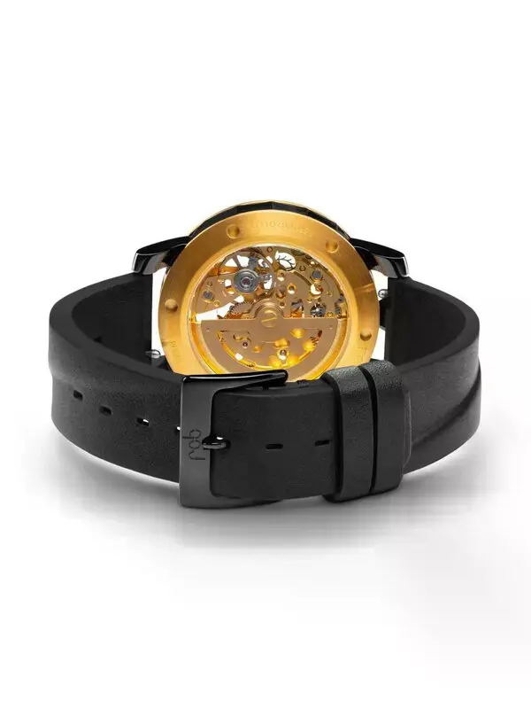 FOB PARIS Automatic Watch With Index Dial And Leather Strap