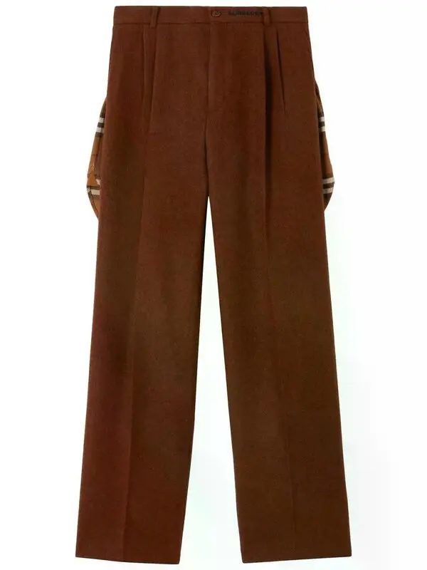 Burberry Pleated Wide-leg Trousers - Red