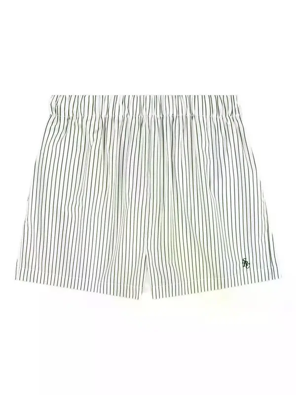 Sporty & Rich Striped Cotton Shorts - White