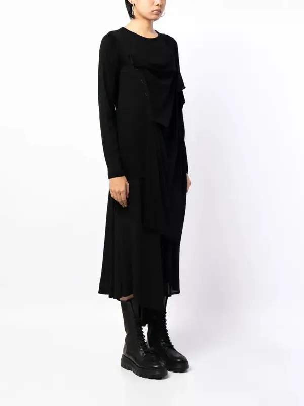 Yohji Yamamoto Cotton Asymmetrical Design Long Sleeve Top