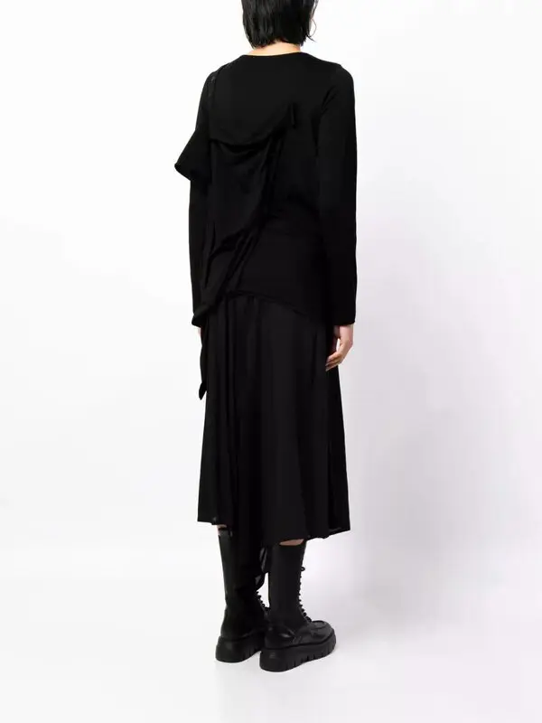 Yohji Yamamoto Cotton Asymmetrical Design Long Sleeve Top