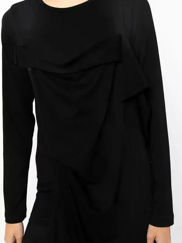 Yohji Yamamoto Cotton Asymmetrical Design Long Sleeve Top