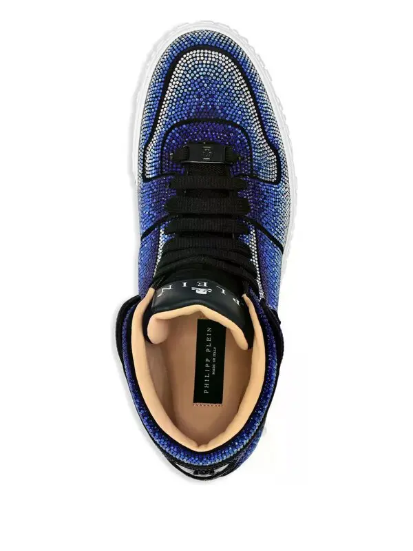 Philipp Plein Suede High-top Sneakers With Rhinestone Embellishments