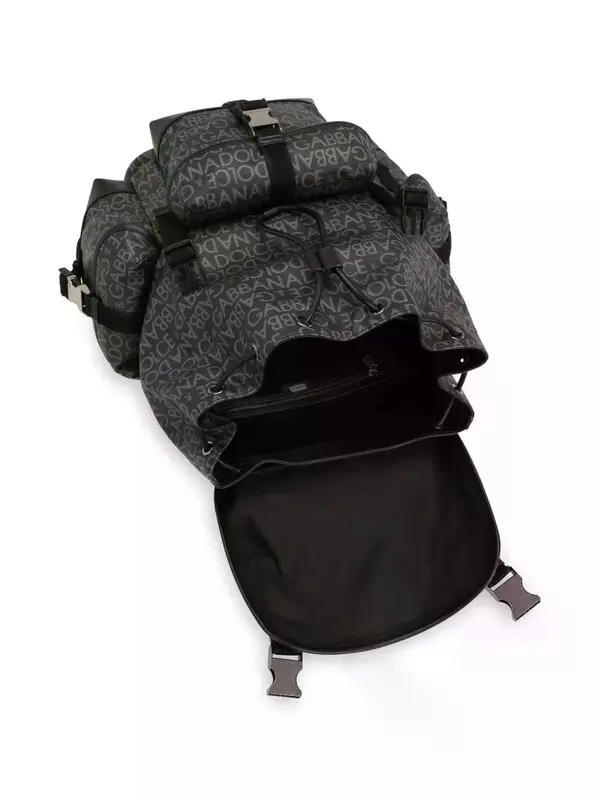 Dolce & Gabbana Logo Jacquard Buckled Backpack
