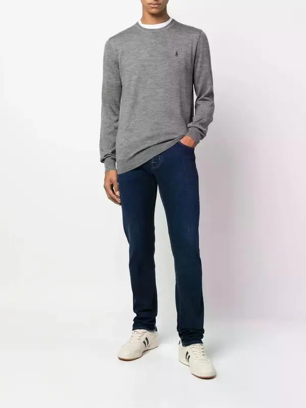 Polo Ralph Lauren Long Sleeve Fine Knit Jumper - Grey