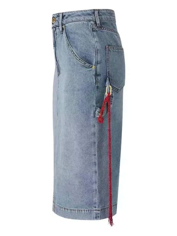 DARKPARK Embellished Denim Midi Skirt