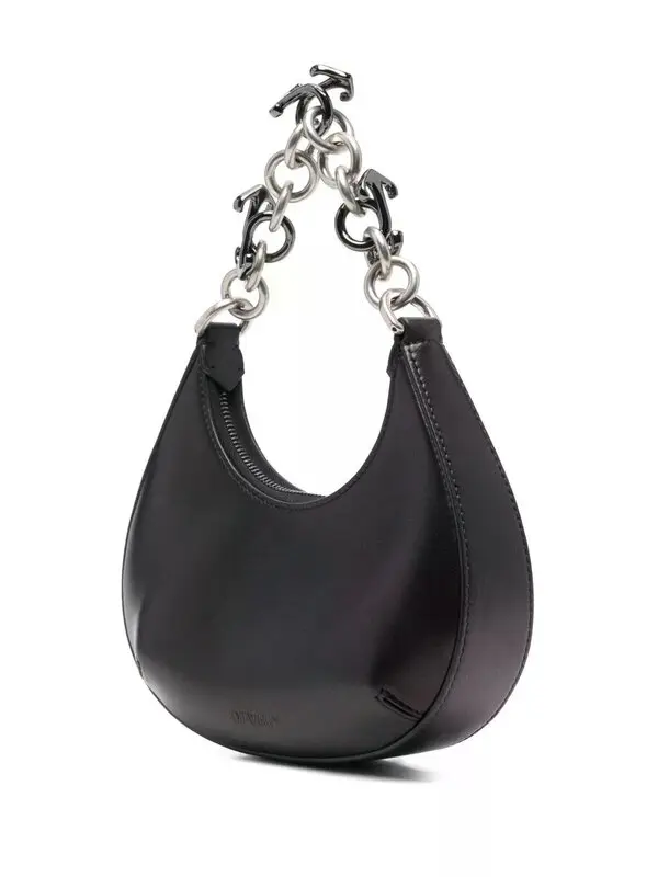 Off-White Hemisphere Tote Bag With Chain Strap - Black