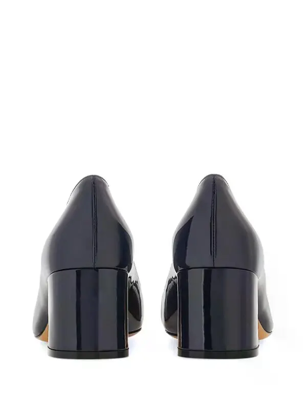 FERRAGAMO Gancini Plaque Block Heel Pumps