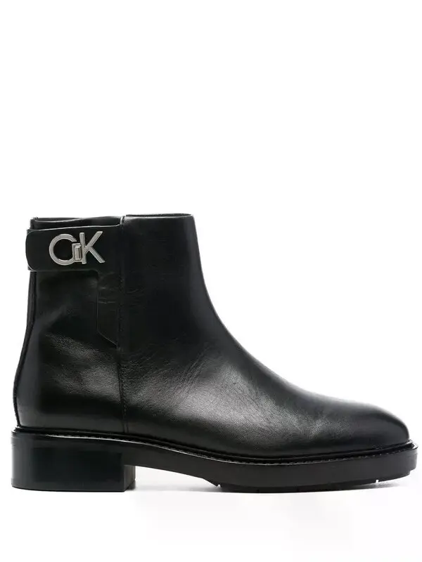 Calvin Klein Ankle Boots With Logo Plaque
