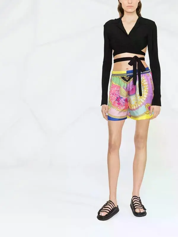 Philosophy Di Lorenzo Serafini Plissé Wrap-around Cropped Shirt