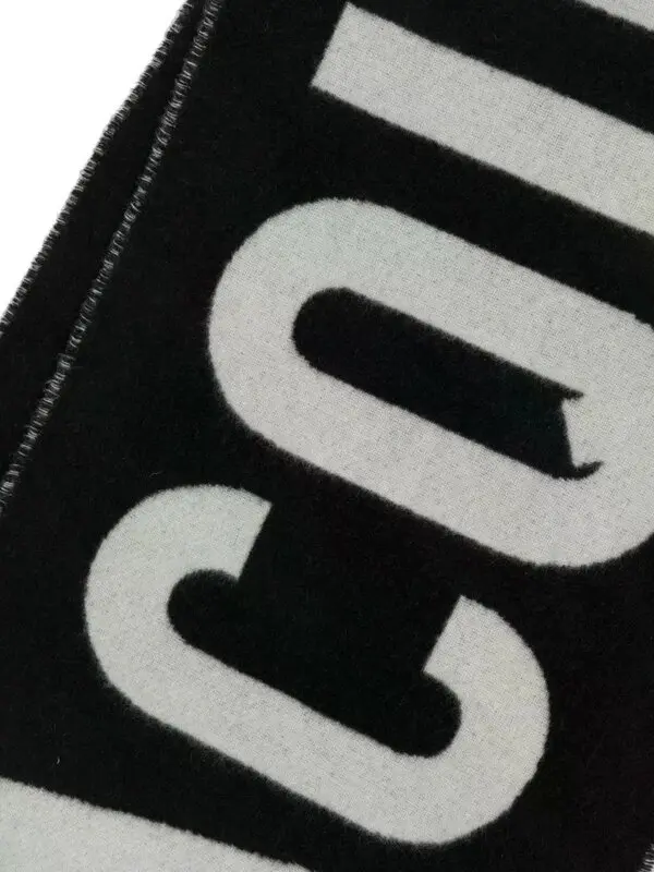 Jacquemus Logo-intarsia Fringed Scarf - Black