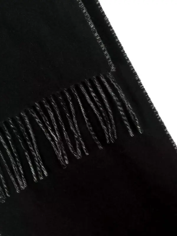 Jacquemus Logo-intarsia Fringed Scarf - Black
