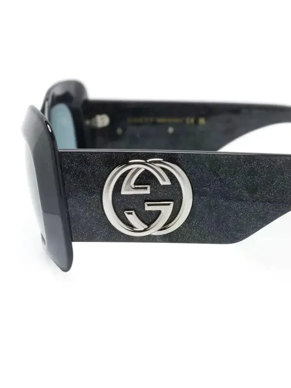 Gucci Oversized Frame Sunglasses With Glitter Detailing